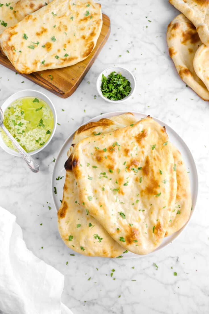 Homemade Naan with Roasted Garlic Herb Butter - Bakers Table