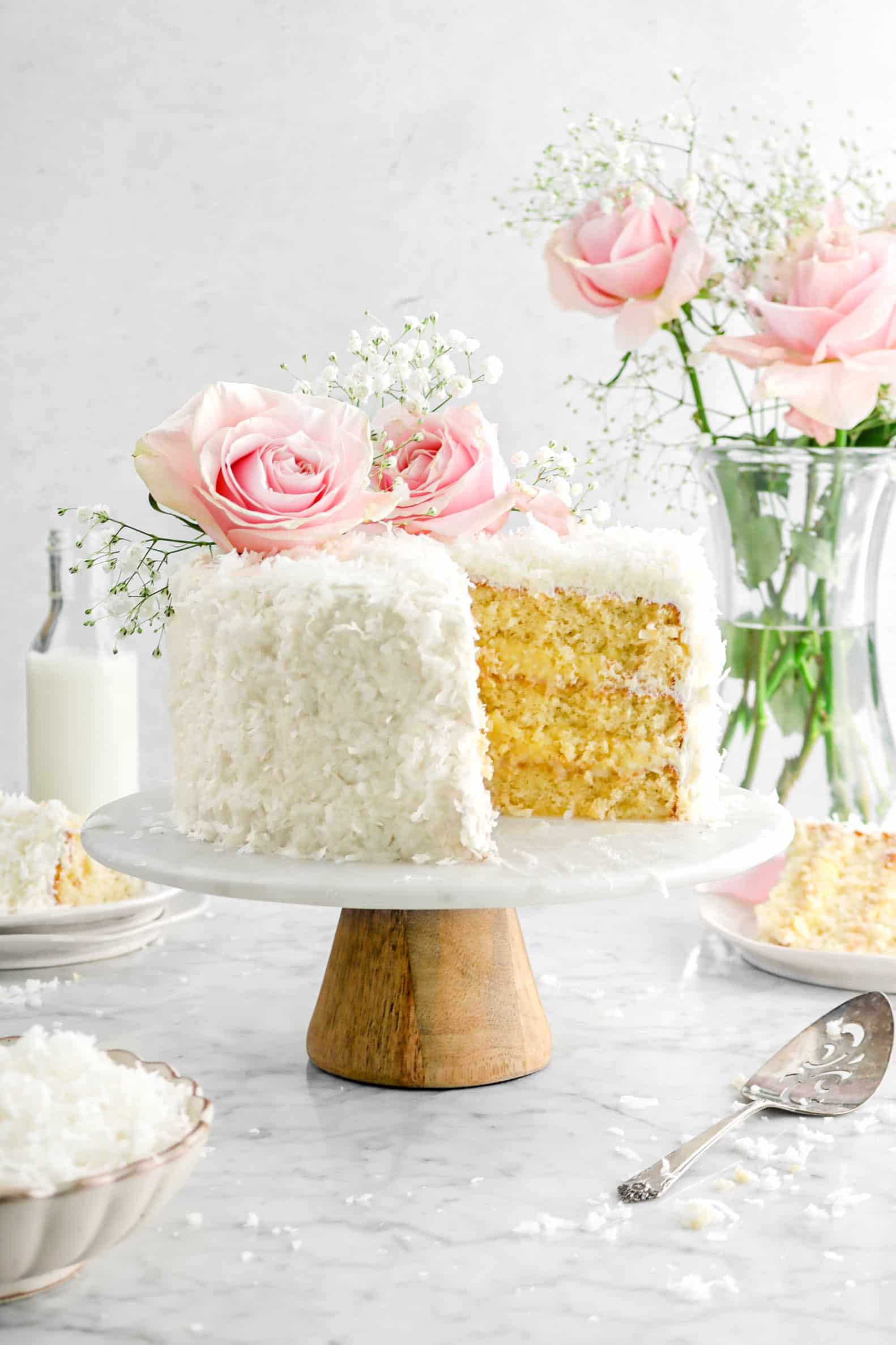 Coconut Cake with Coconut Pastry Cream Filling and Vanilla Buttercream ...