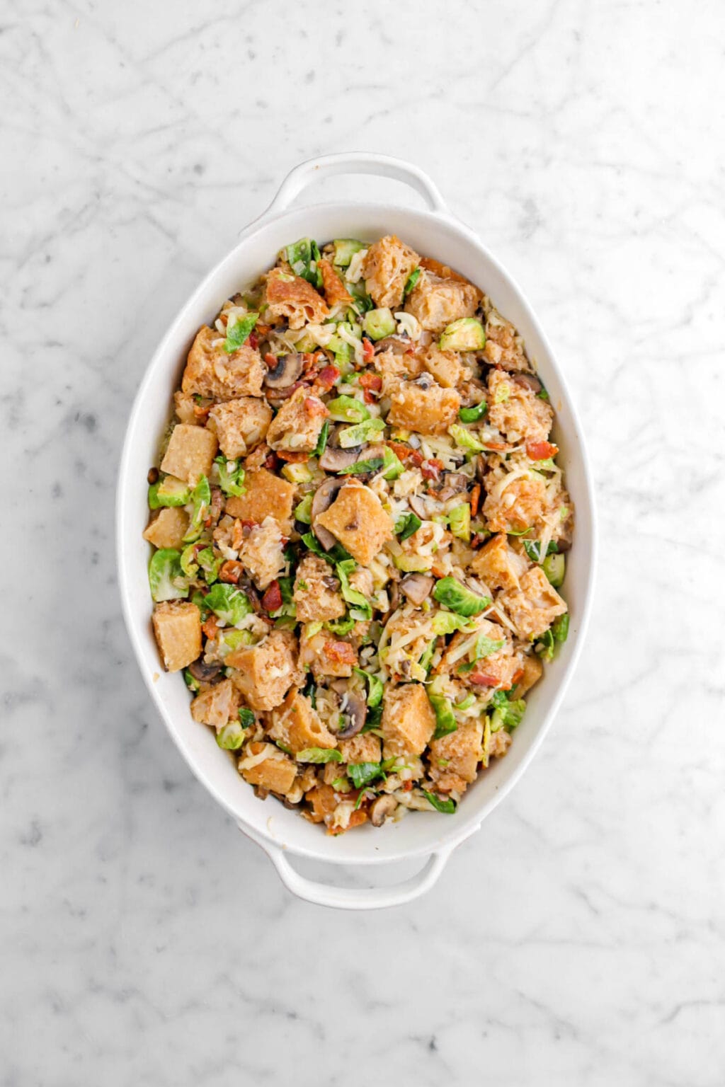 Cheesy Sourdough Mushroom, Bacon, and Brussel Sprout Stuffing - Bakers ...