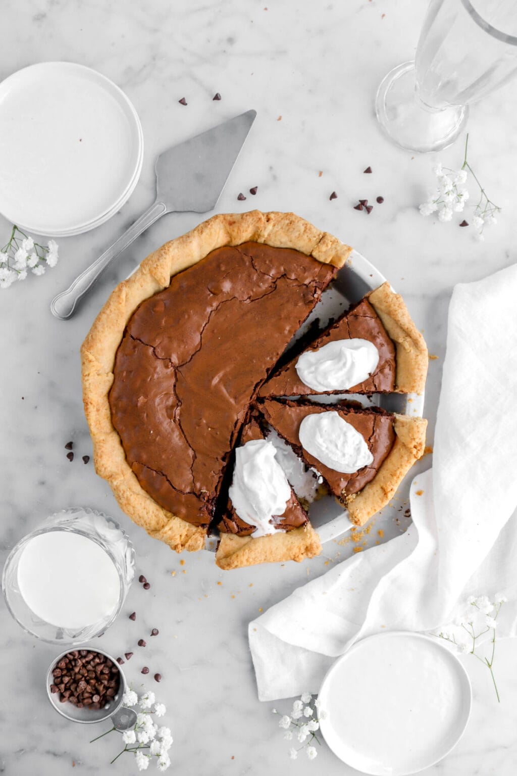 Fudgy Chocolate Chip Brownie Pie - Bakers Table