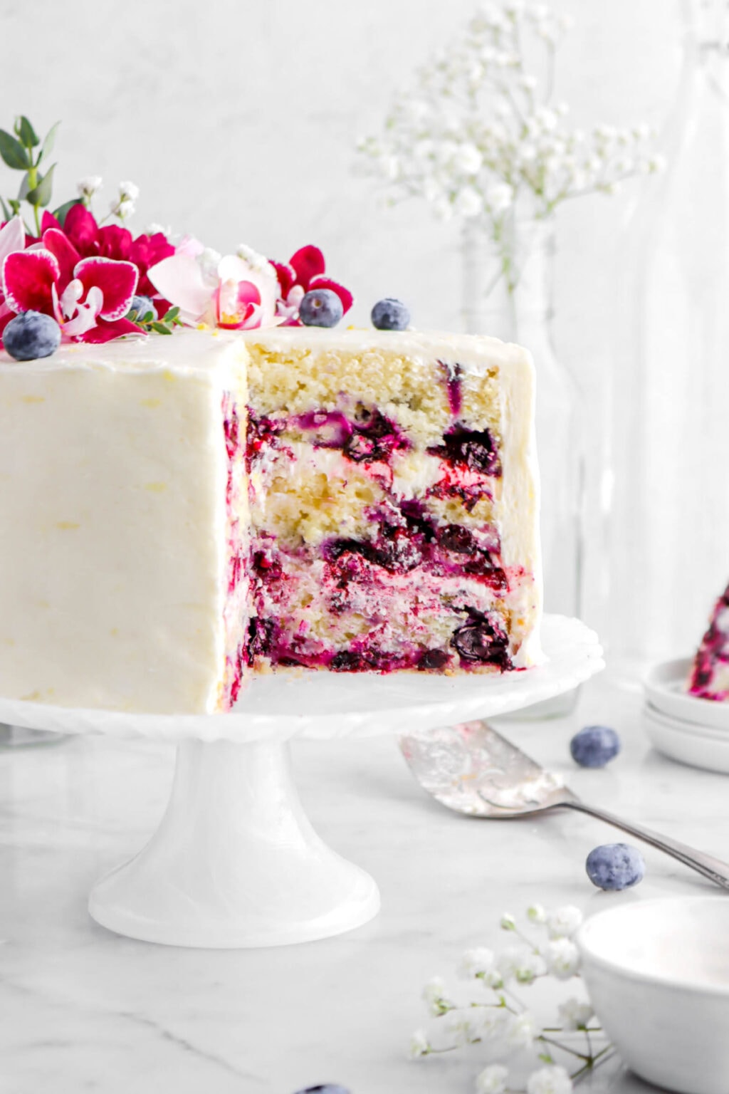 Lemon Blueberry Layer Cake with Lemon Buttercream Frosting - Bakers Table