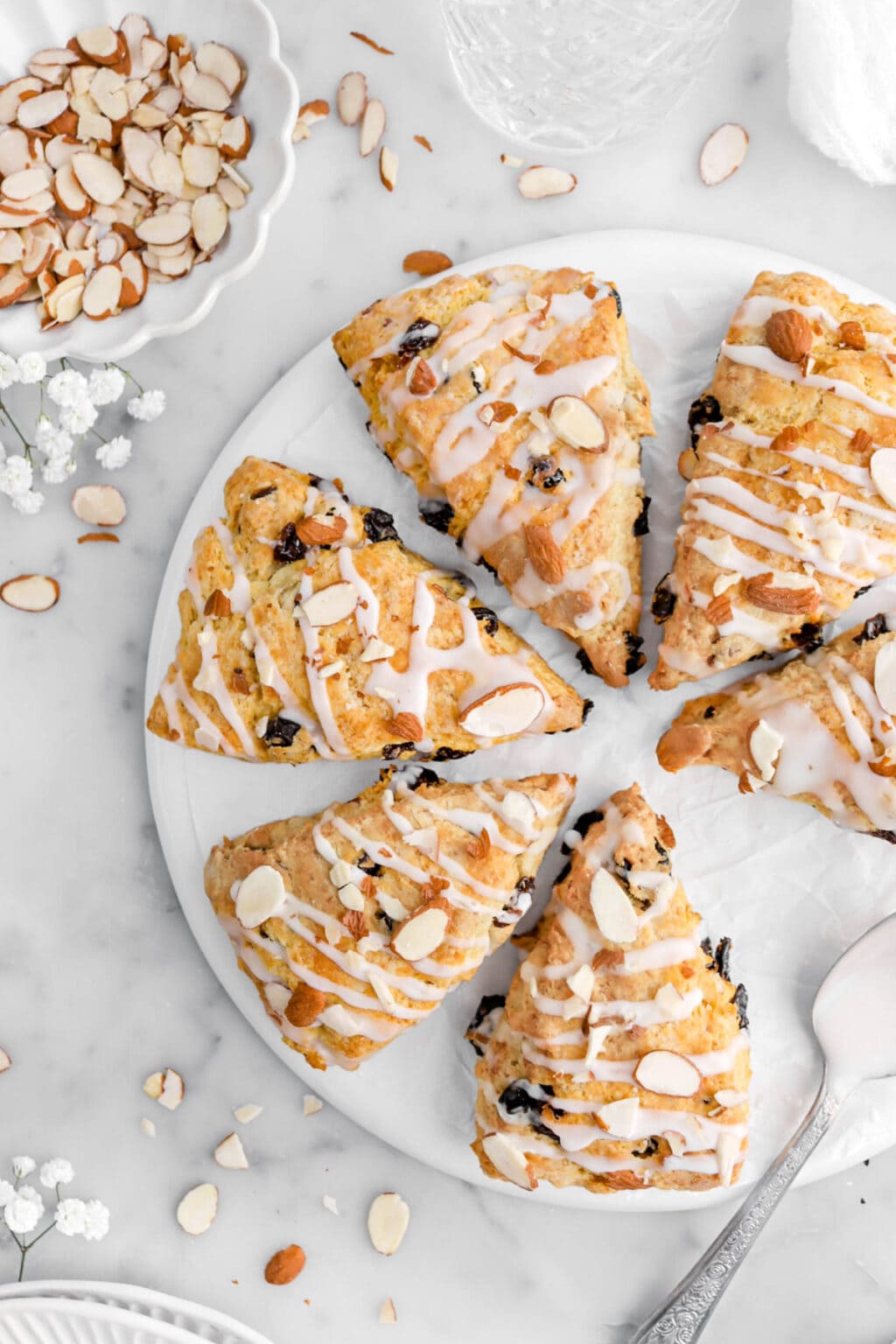 Cherry Almond Scones with Vanilla Icing - Bakers Table