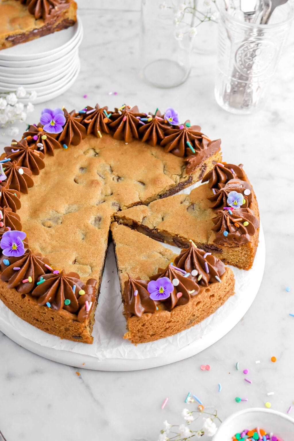 Chocolate Chip Cookie Cake with Chocolate Buttercream Frosting - Bakers ...