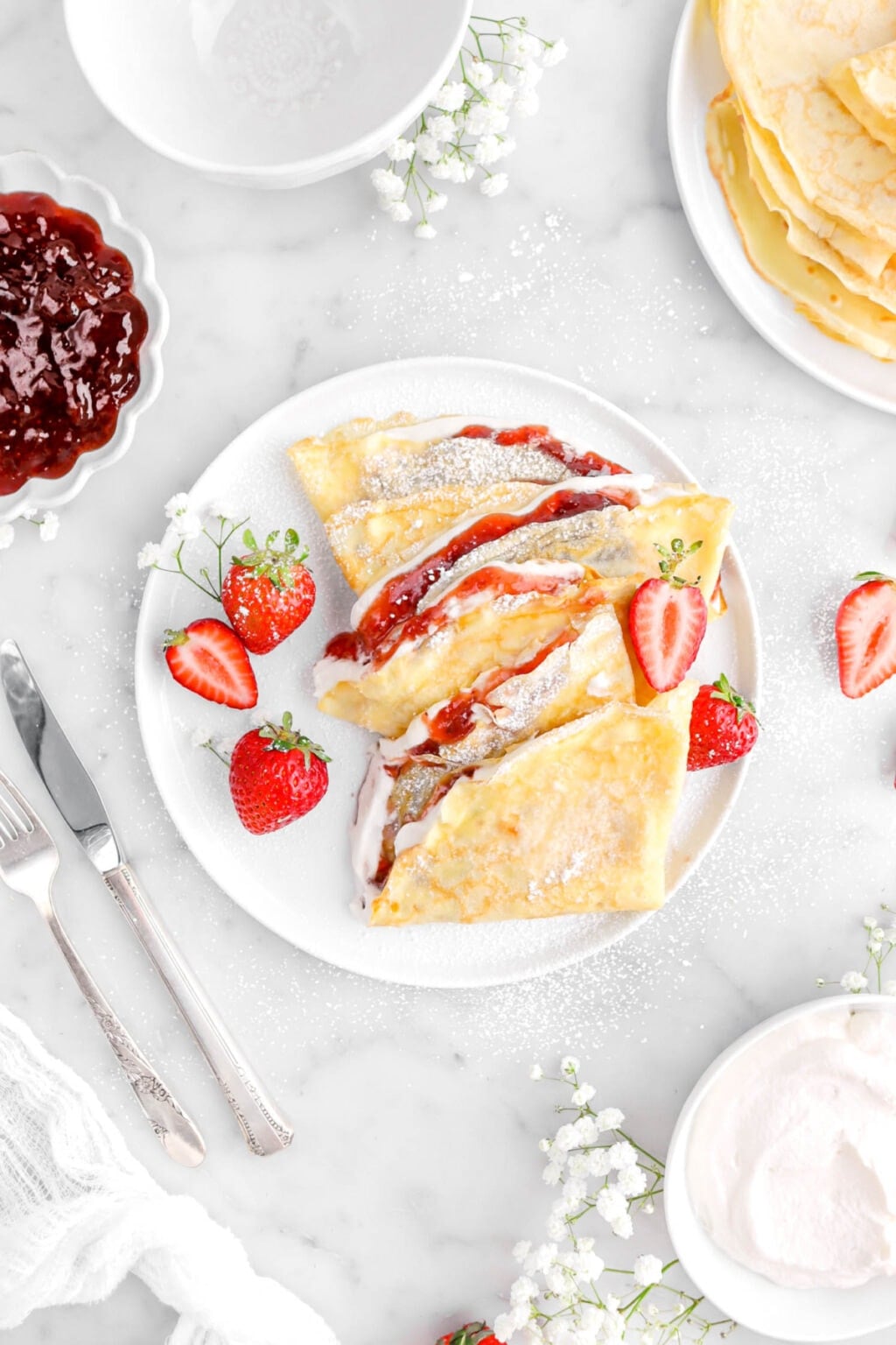 Strawberries and Cream Crepes - Bakers Table