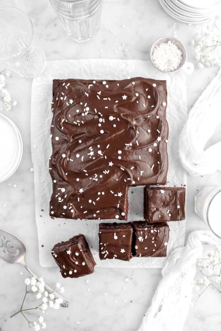 Old Fashioned Buttermilk Chocolate Sheet Cake with Chocolate Frosting ...