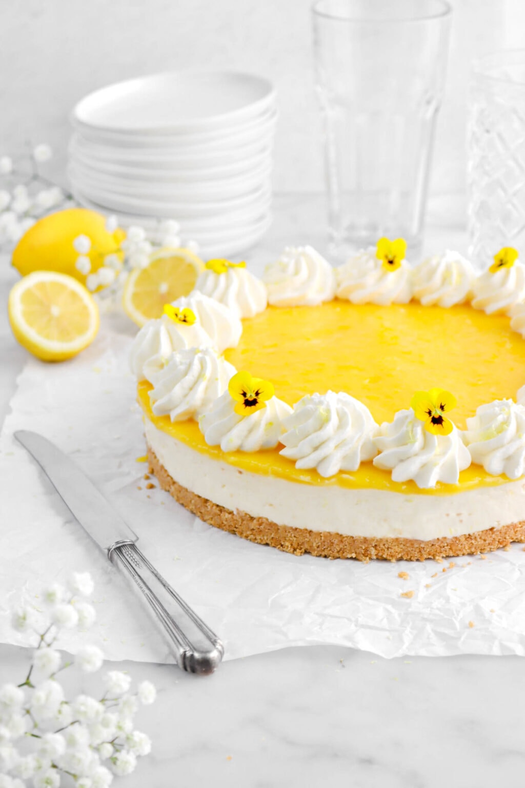 No Bake Lemon Cheesecake with Lemon Curd - Bakers Table