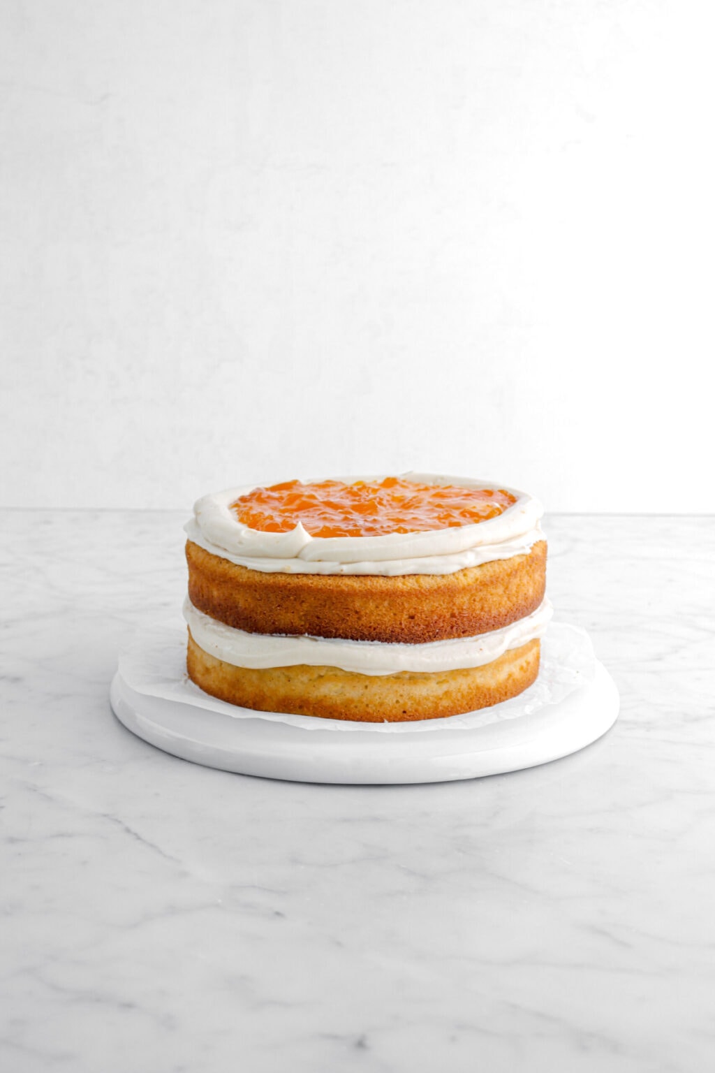Fresh Peach Cake with Peach Jam Filling and Brown Sugar Cream Cheese ...