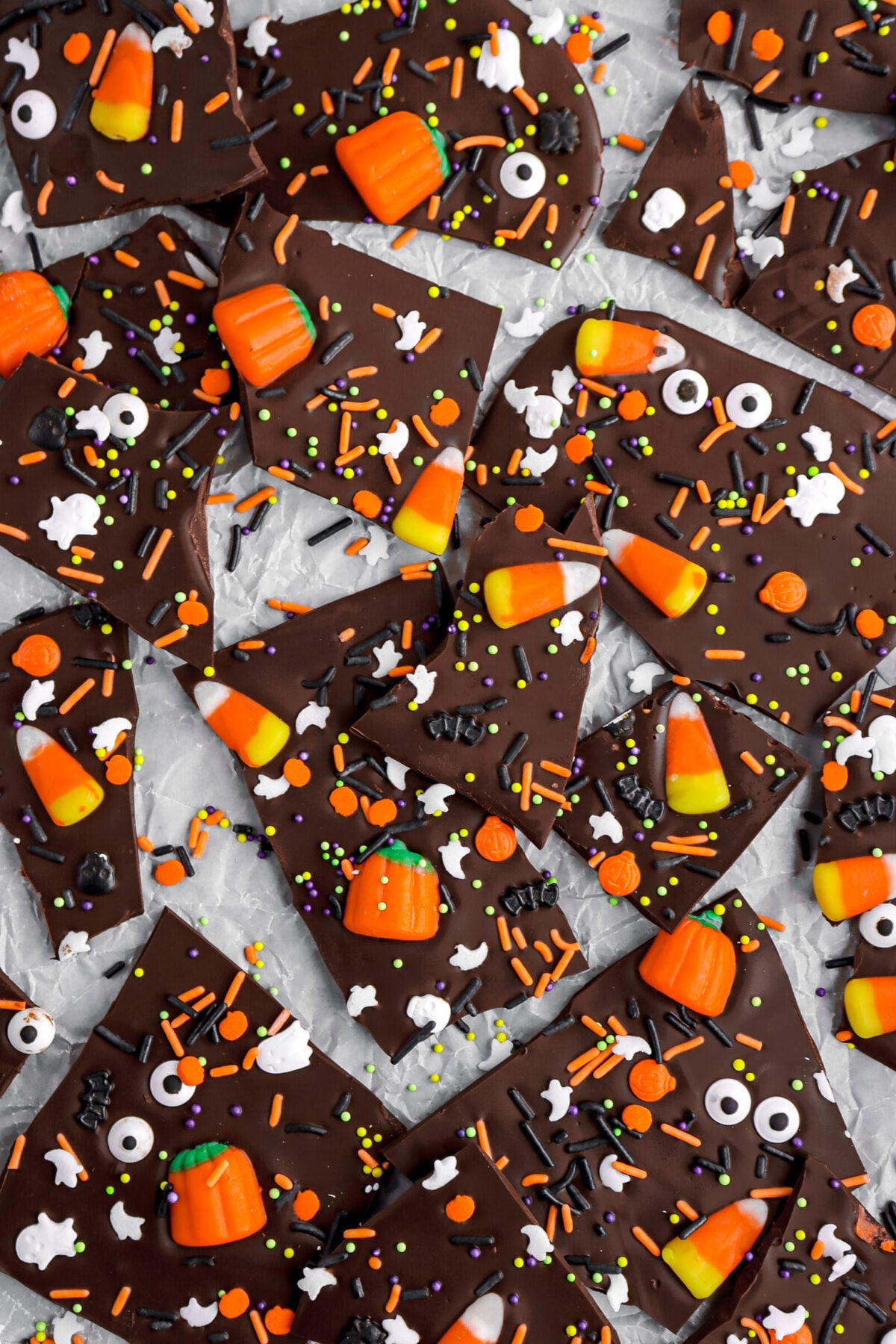 Spooky Halloween Dark Chocolate Candy Bark - Bakers Table