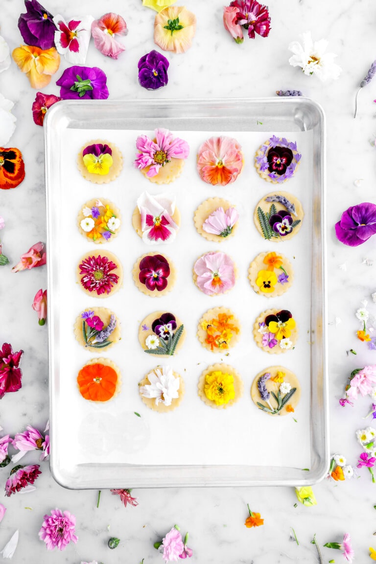 Edible Flower Lemon Shortbread Cookies - Bakers Table