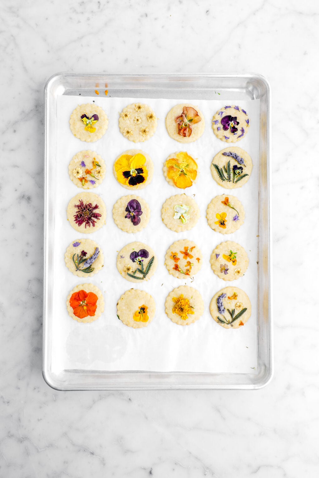 Edible Flower Lemon Shortbread Cookies - Bakers Table