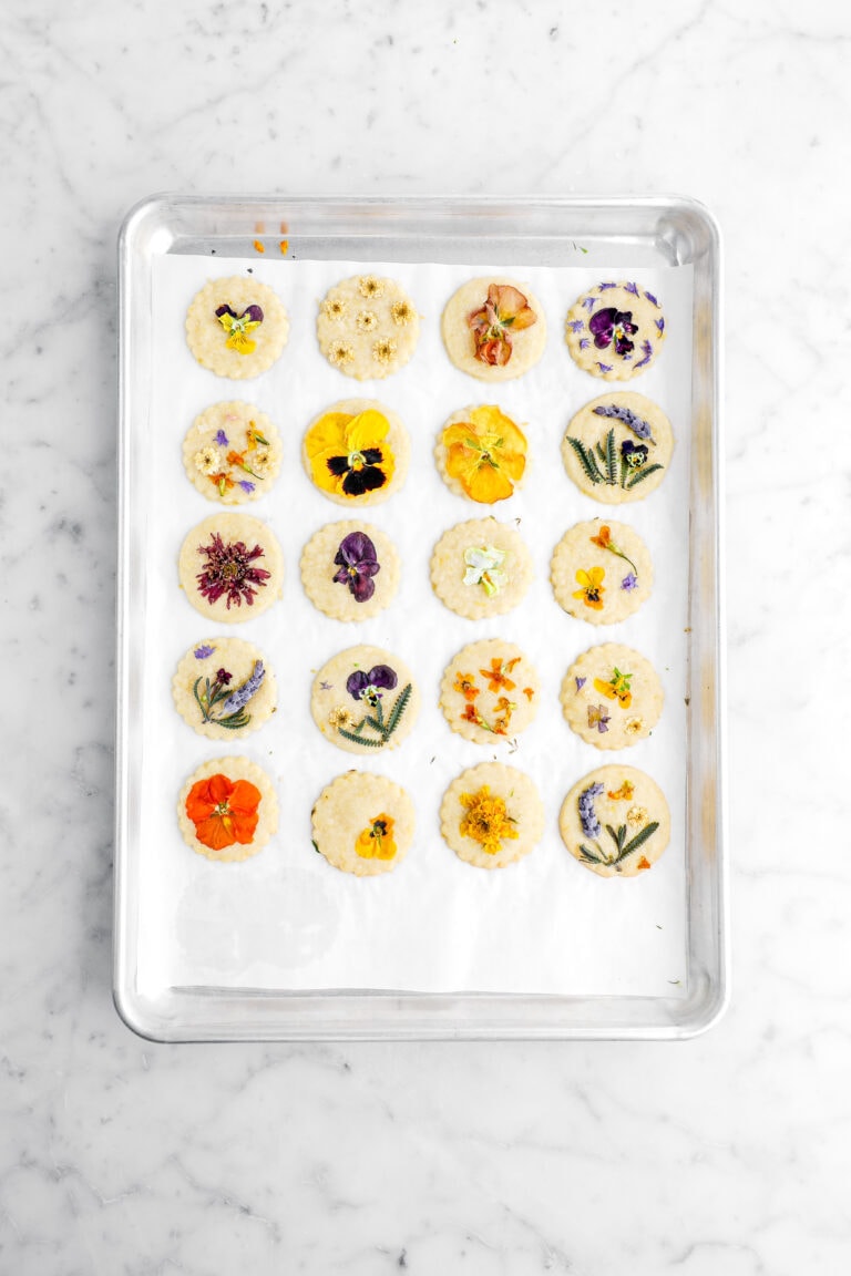 Edible Flower Lemon Shortbread Cookies - Bakers Table